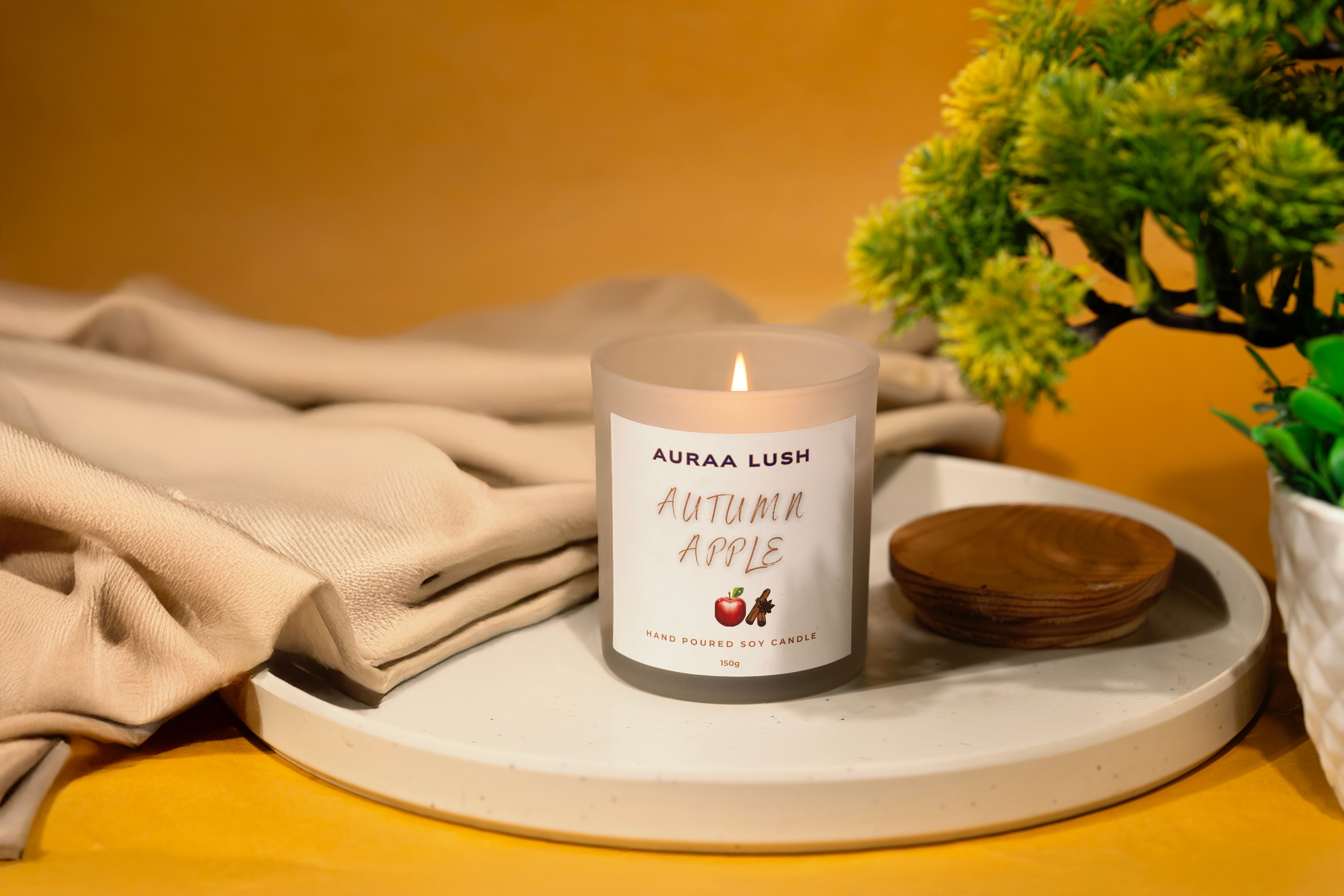 Autumn Apple Scented Candle (150g) – Auraa Lush